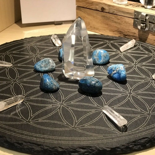 Metatron's Cube Crystal Grid Sacred Geometry Slate - Etsy