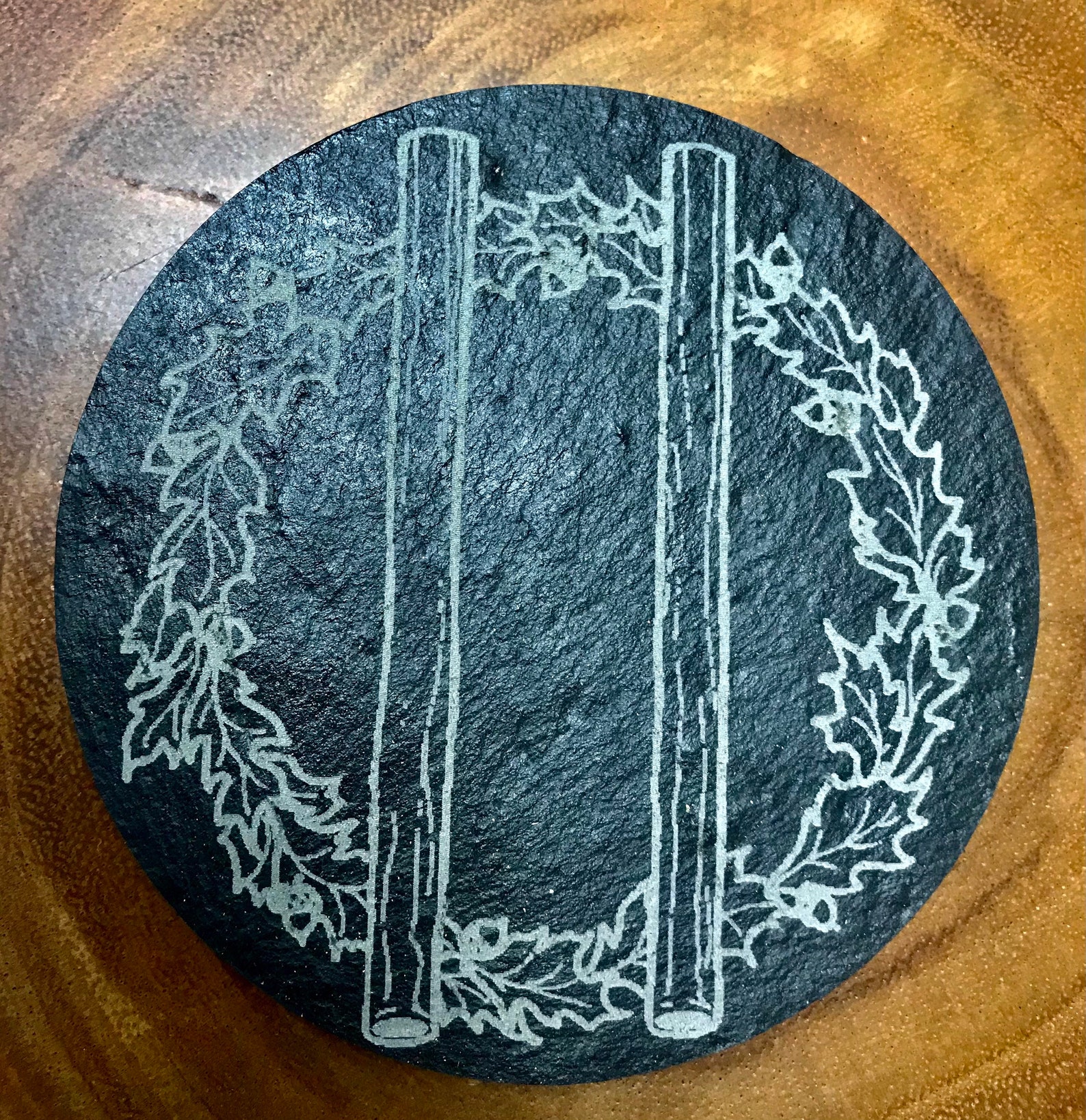 Druid Sigil Engraved Onto Natural Slate or Stunning Black Glass - Etsy UK