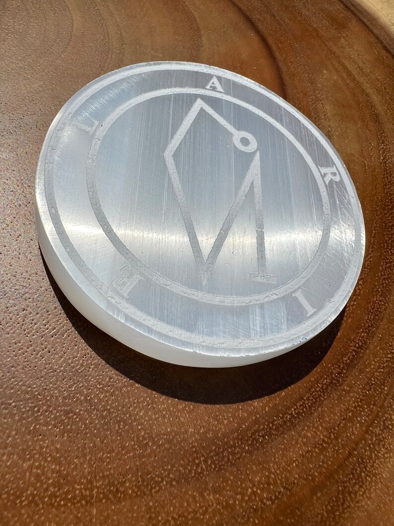 Archangel Sigil Uriel (ariel) Engraved Onto Selenite - Etsy