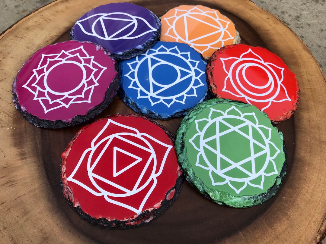 Chakra Slate Coasters - Etsy