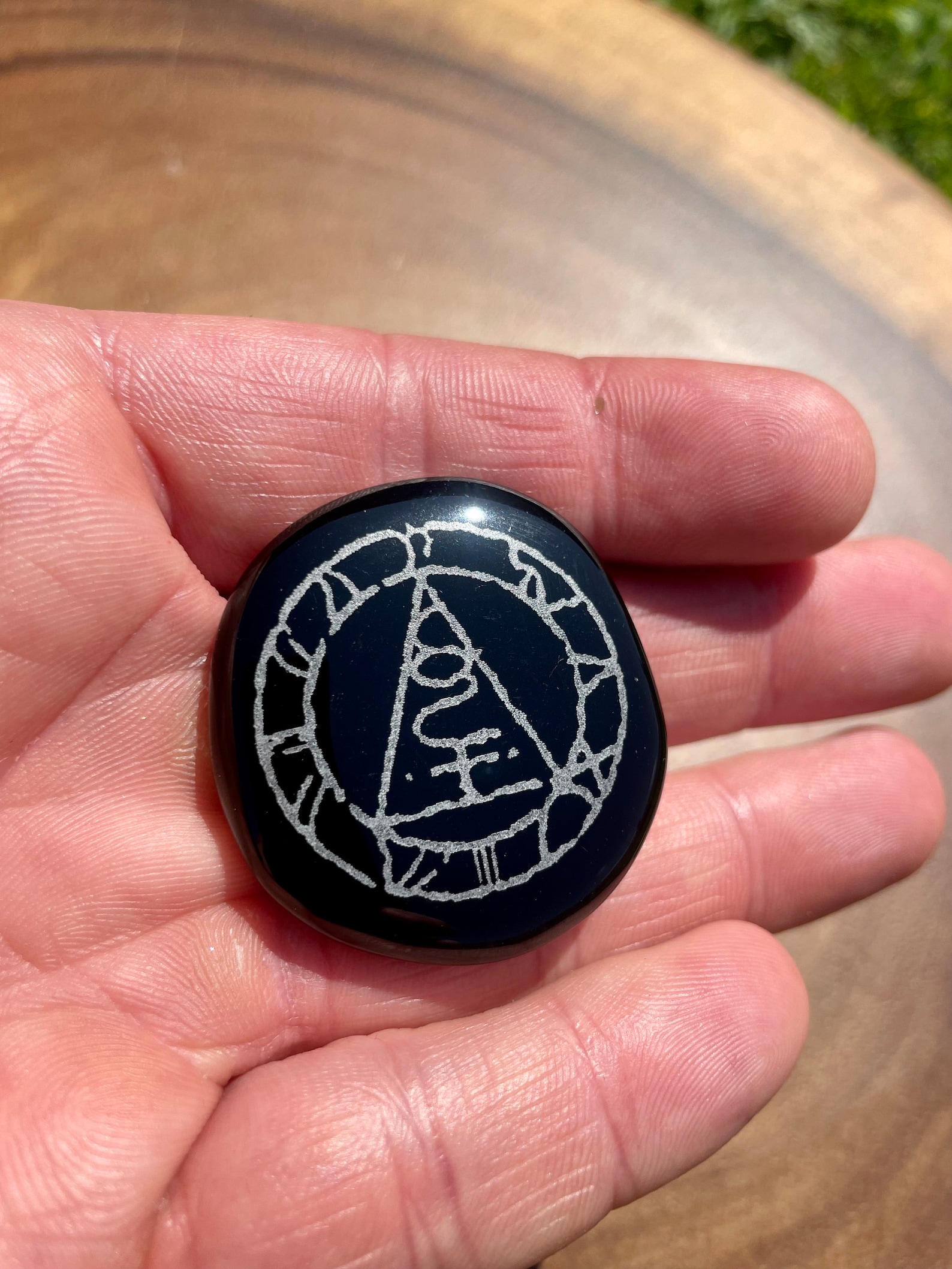 Metatron Seal Sigil Engraved Black Obsidian - Etsy