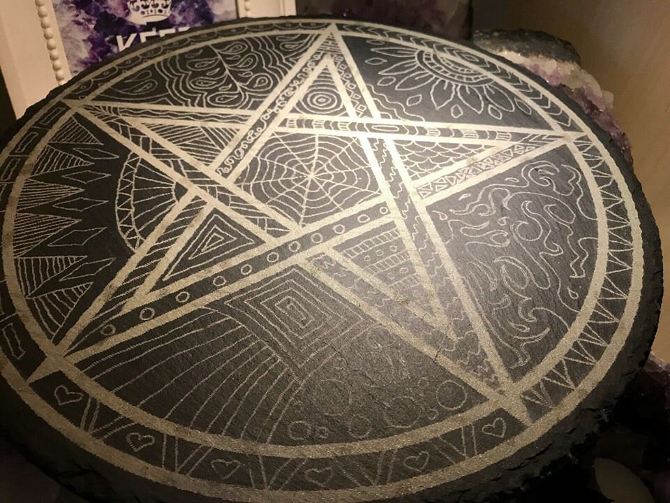 Altar Tile, Pentagram , Witchcraft Altar, Pagan Altar, Pentacle Tile ...