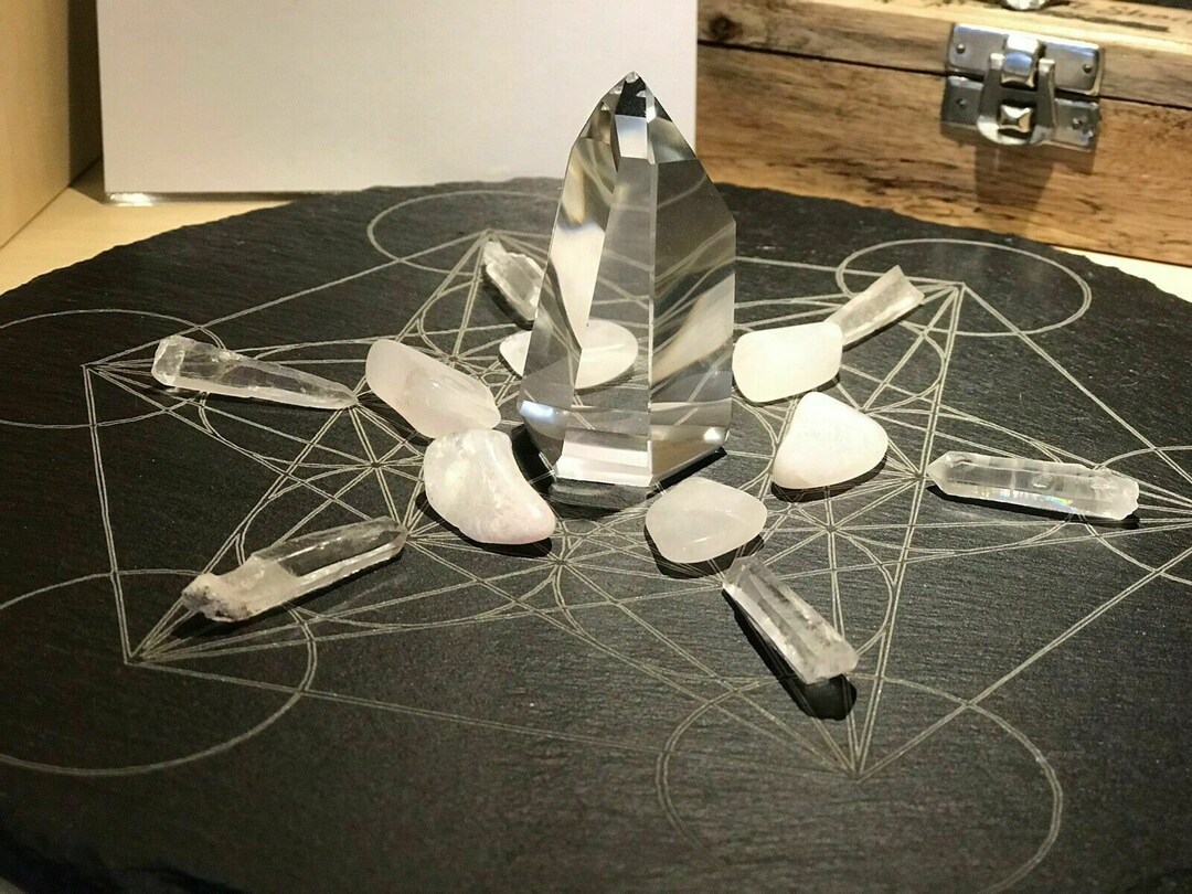 Metatron's Cube - Crystal Grid - Sacred Geometry - Slate - Gridding ...