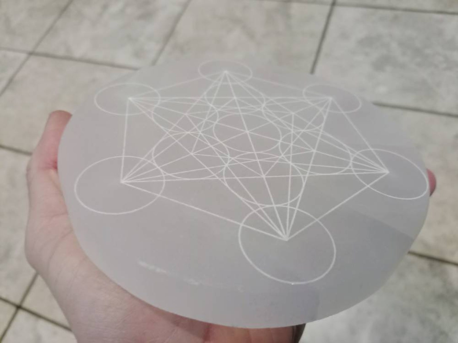 Pure Selenite Metatron Cube Charging Plate Sacred Geometry - Etsy