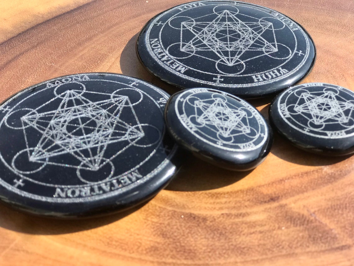 Archangel Metatron Sigil Engraved Black Obsidian - Etsy UK
