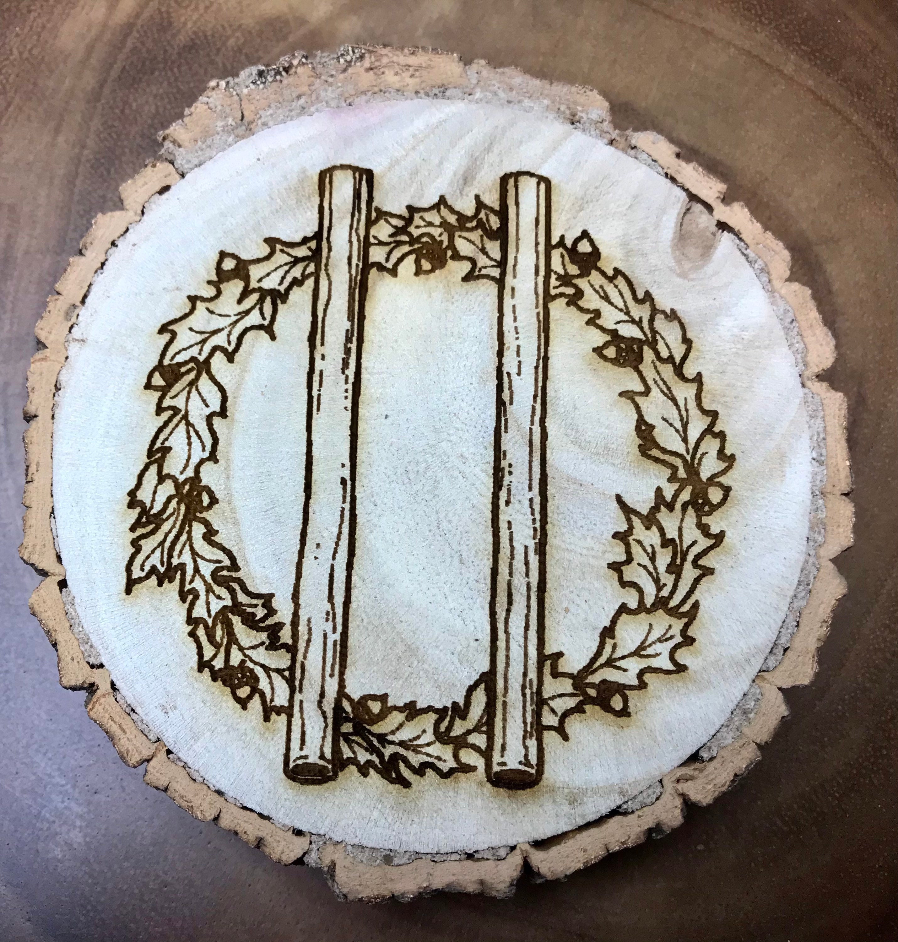 Druid Sigil Engraved Onto Large Log Slice Altar Wall Art - Etsy