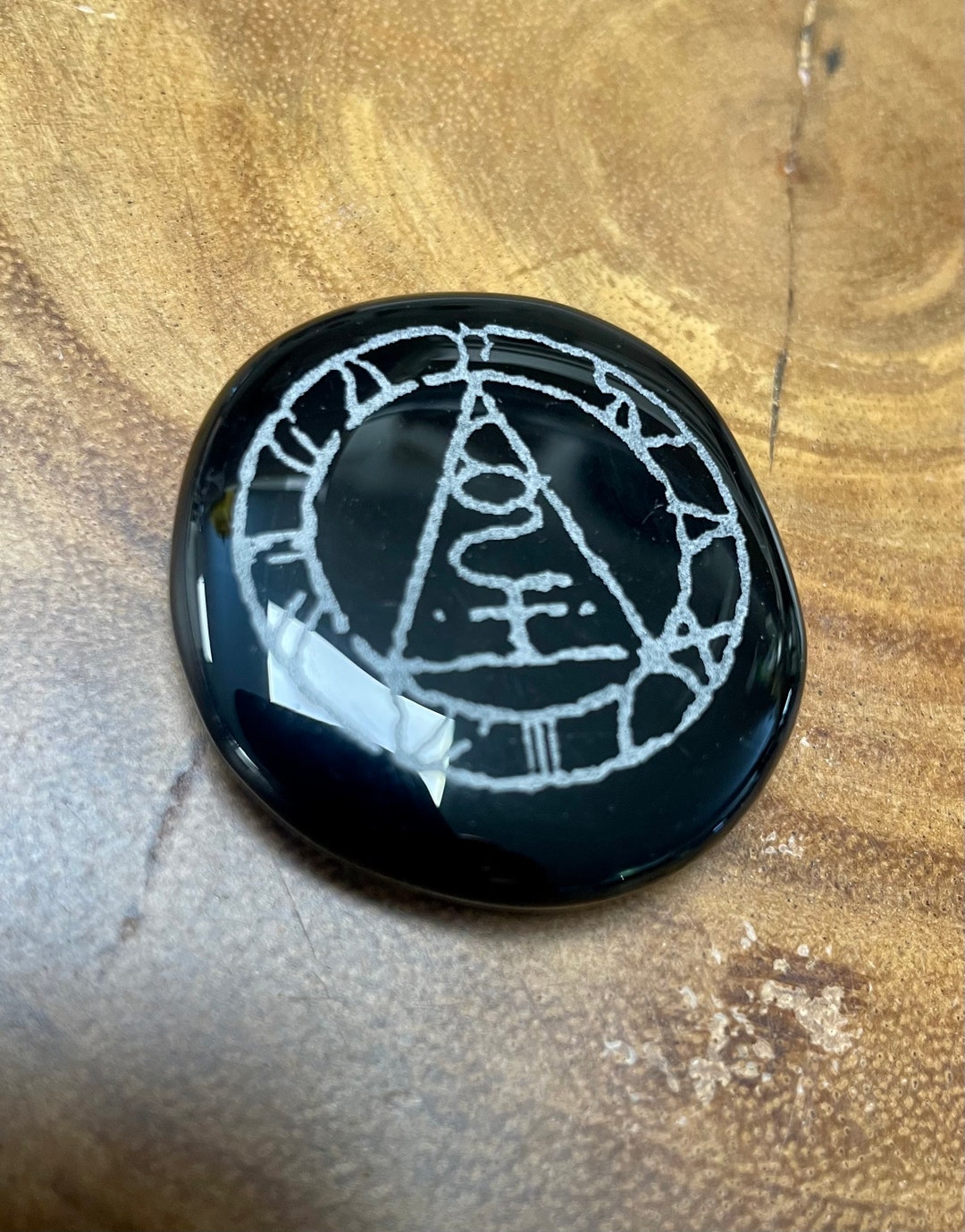 Metatron Seal Sigil Engraved Black Obsidian - Etsy