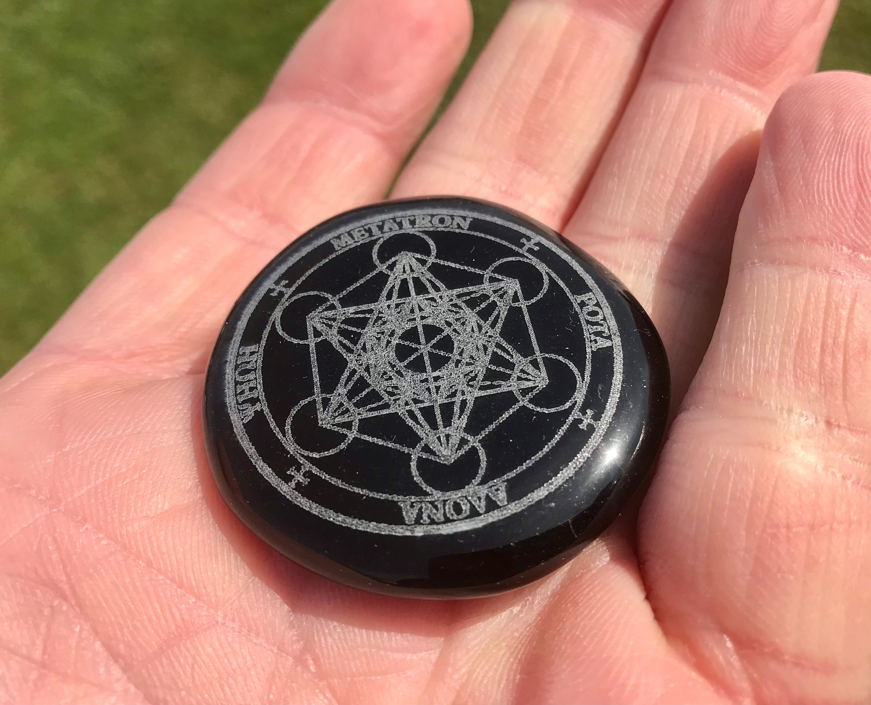 Archangel Metatron Sigil Engraved Black Obsidian - Etsy Finland