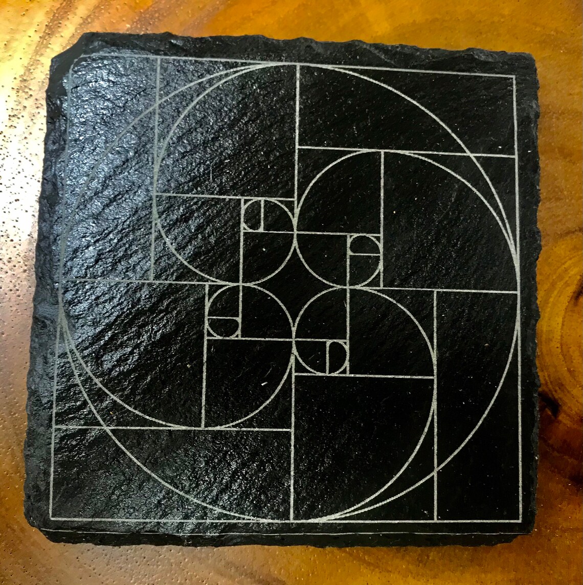 The Golden Ratio - Fibonacci Engraved Grid Onto Natural Slate - Crystal ...