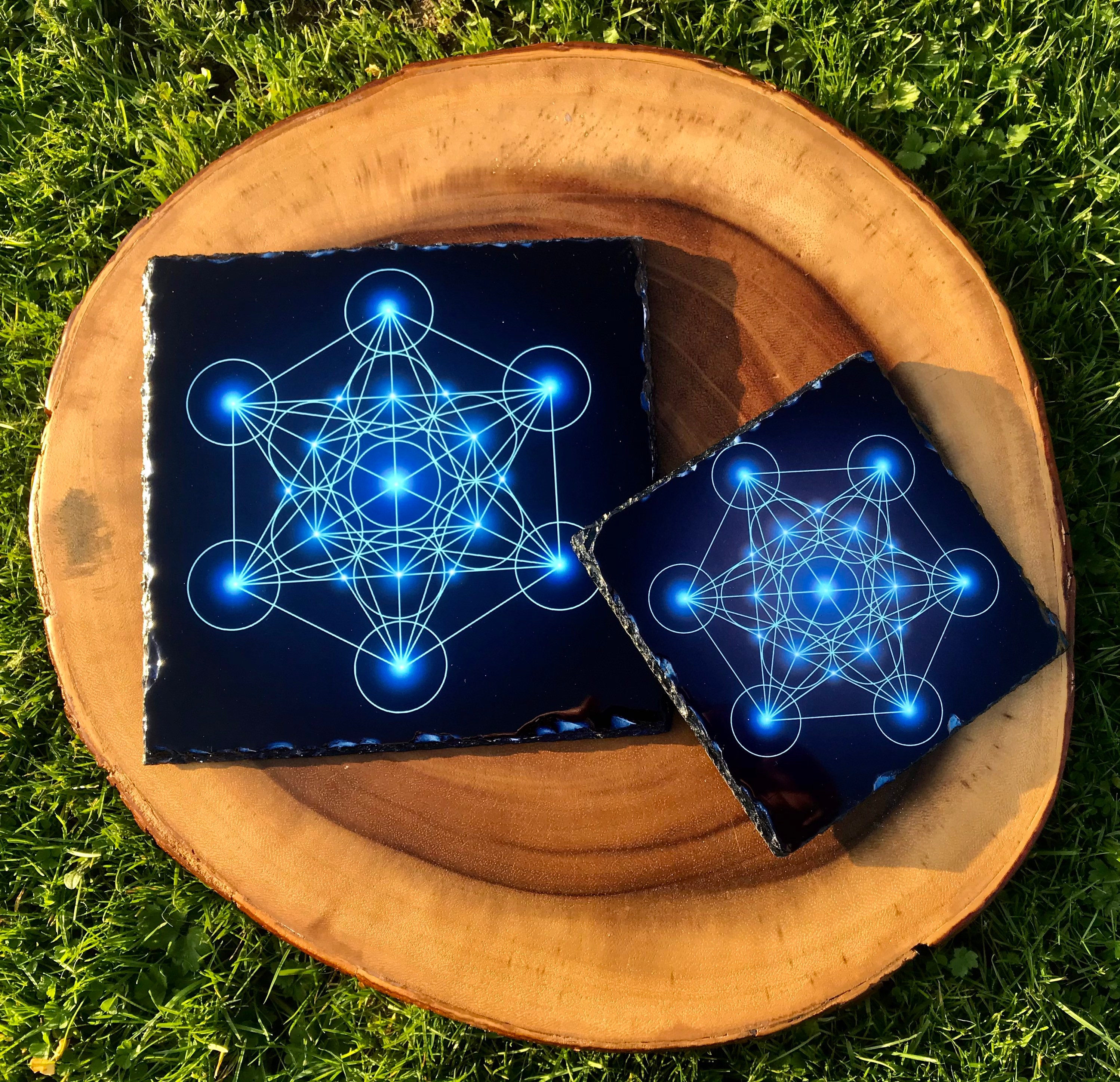Metatron's Cube Crystal Grid Sacred Geometry Slate - Etsy