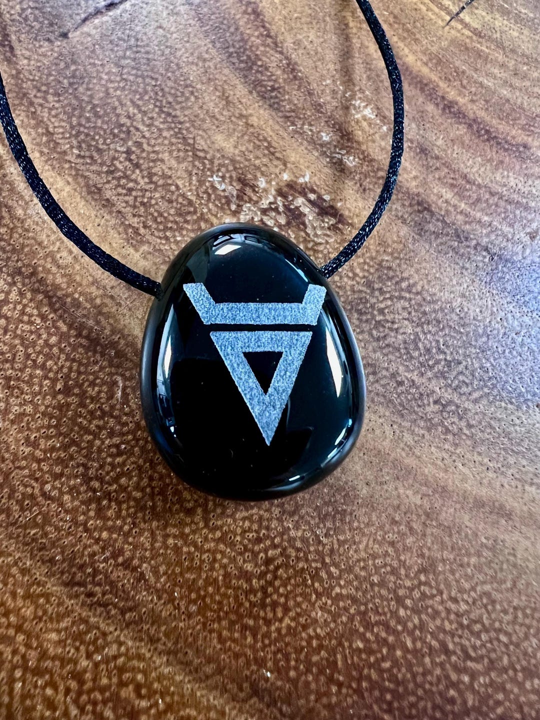 Slavic Symbol for Veles Obsidian Necklace/ Pendant - Etsy