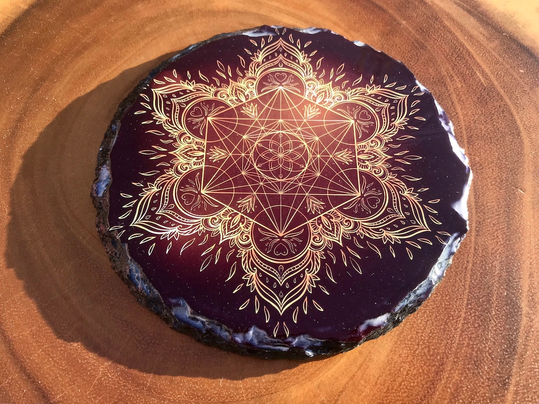 Metatron's Cube - Crystal Grid - Sacred Geometry - Slate - Gridding ...