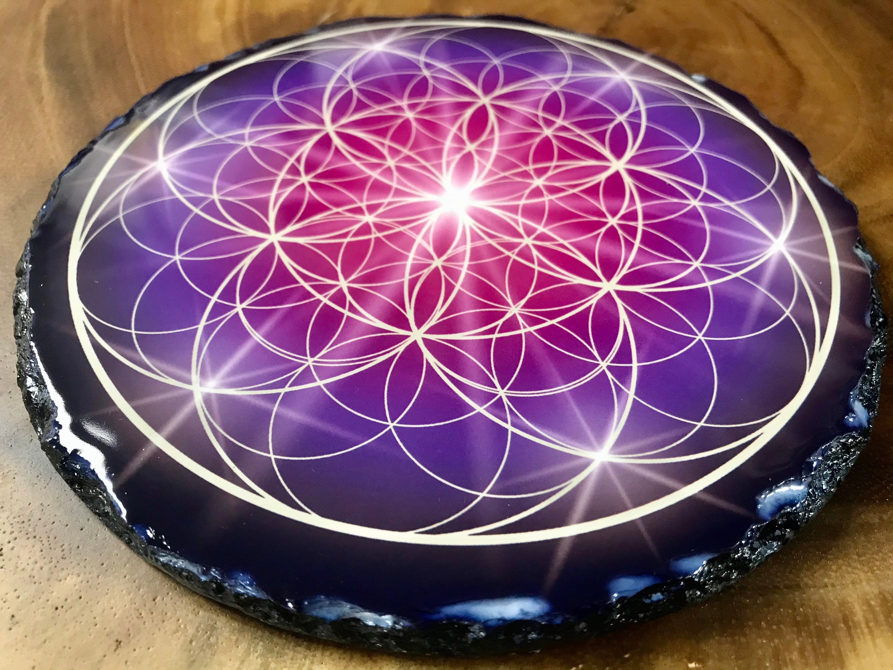 Combined Flower of Life and Seed of Life Crystal Grid | Etsy