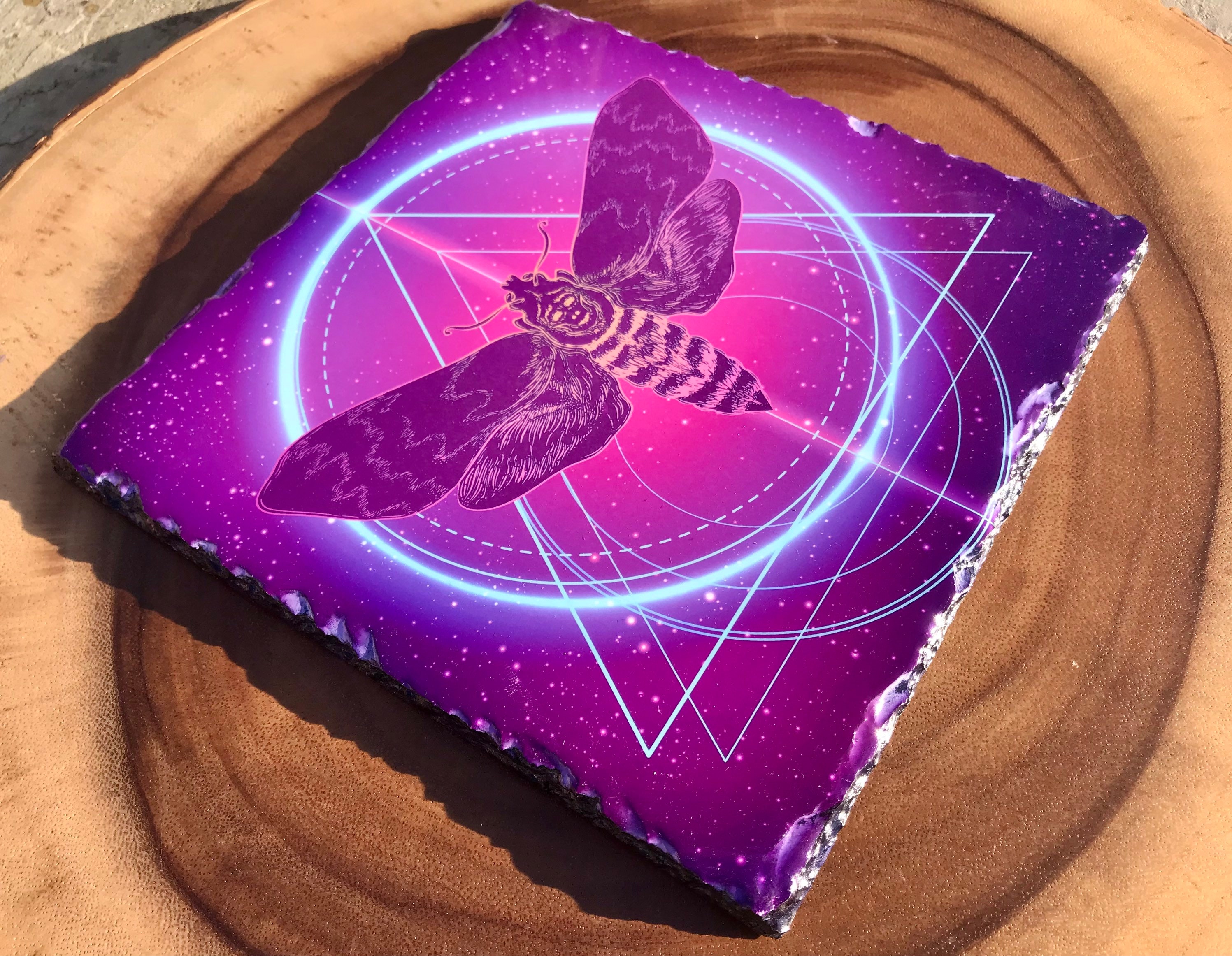 Moth Grid - Crystal Grid - Sacred Geometry - Slate - Gridding - Healing ...