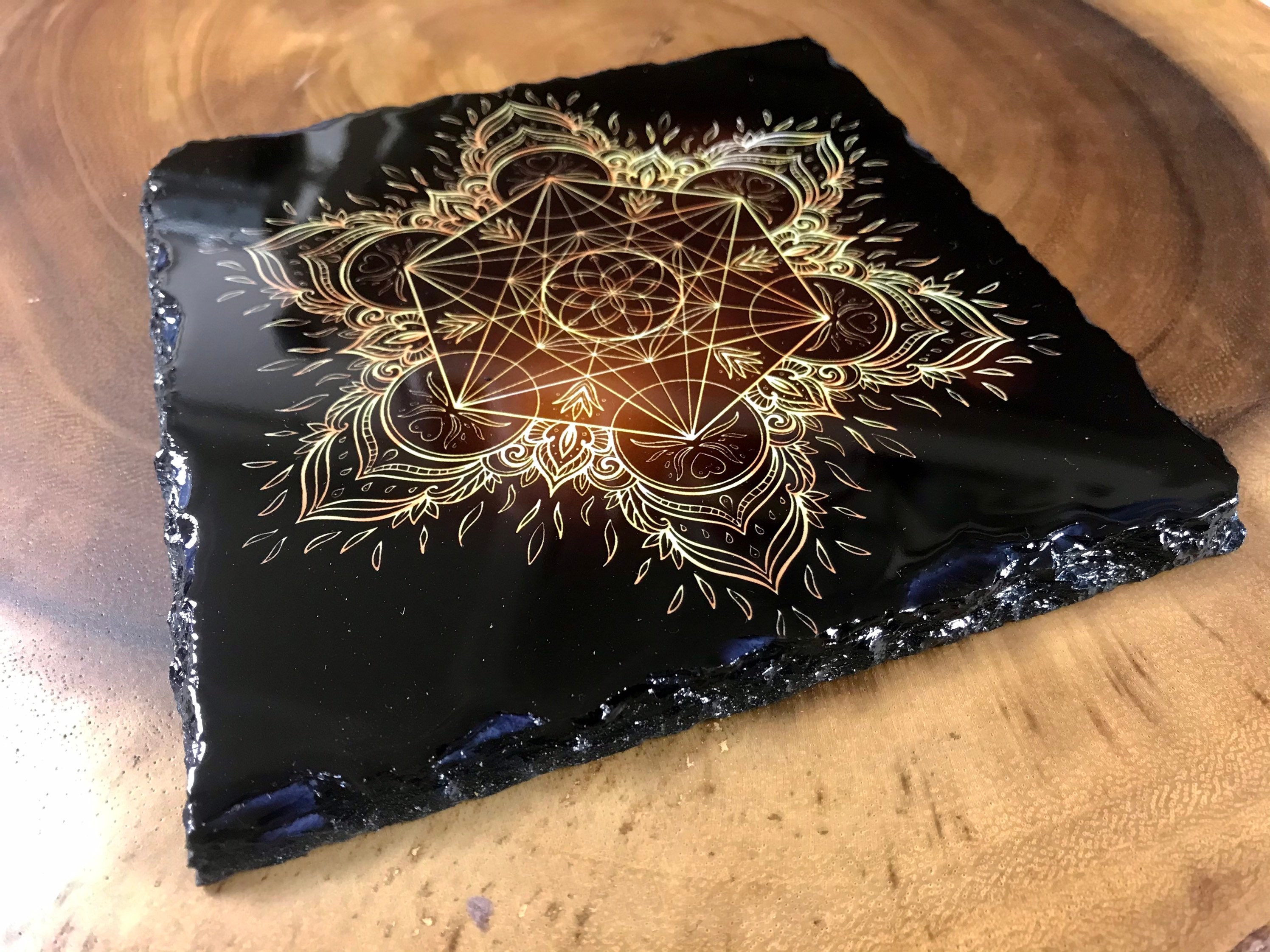 Metatron's Cube - Crystal Grid - Sacred Geometry - Slate - Gridding ...