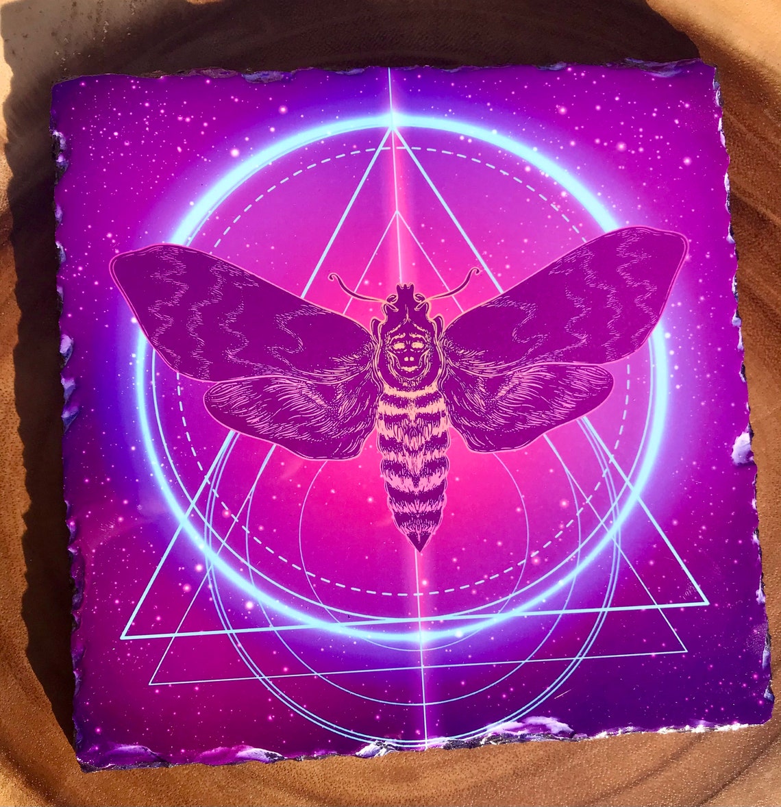 Moth Grid - Crystal Grid - Sacred Geometry - Slate - Gridding - Healing ...