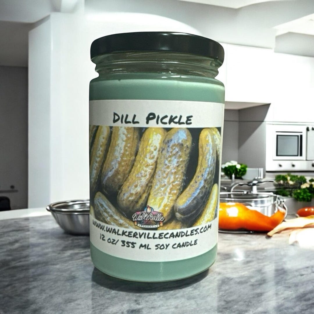 Dill Pickle Vegan Coconut Soy 12 Oz/ 355 Ml Candle Hand-poured, Eco ...