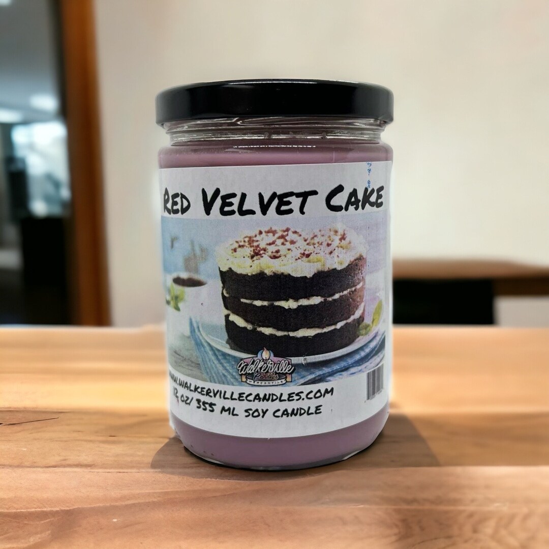 Red Velvet Cake Vegan Coconut Soy 12 Oz/ 355 Ml Candle Hand-poured, Eco ...