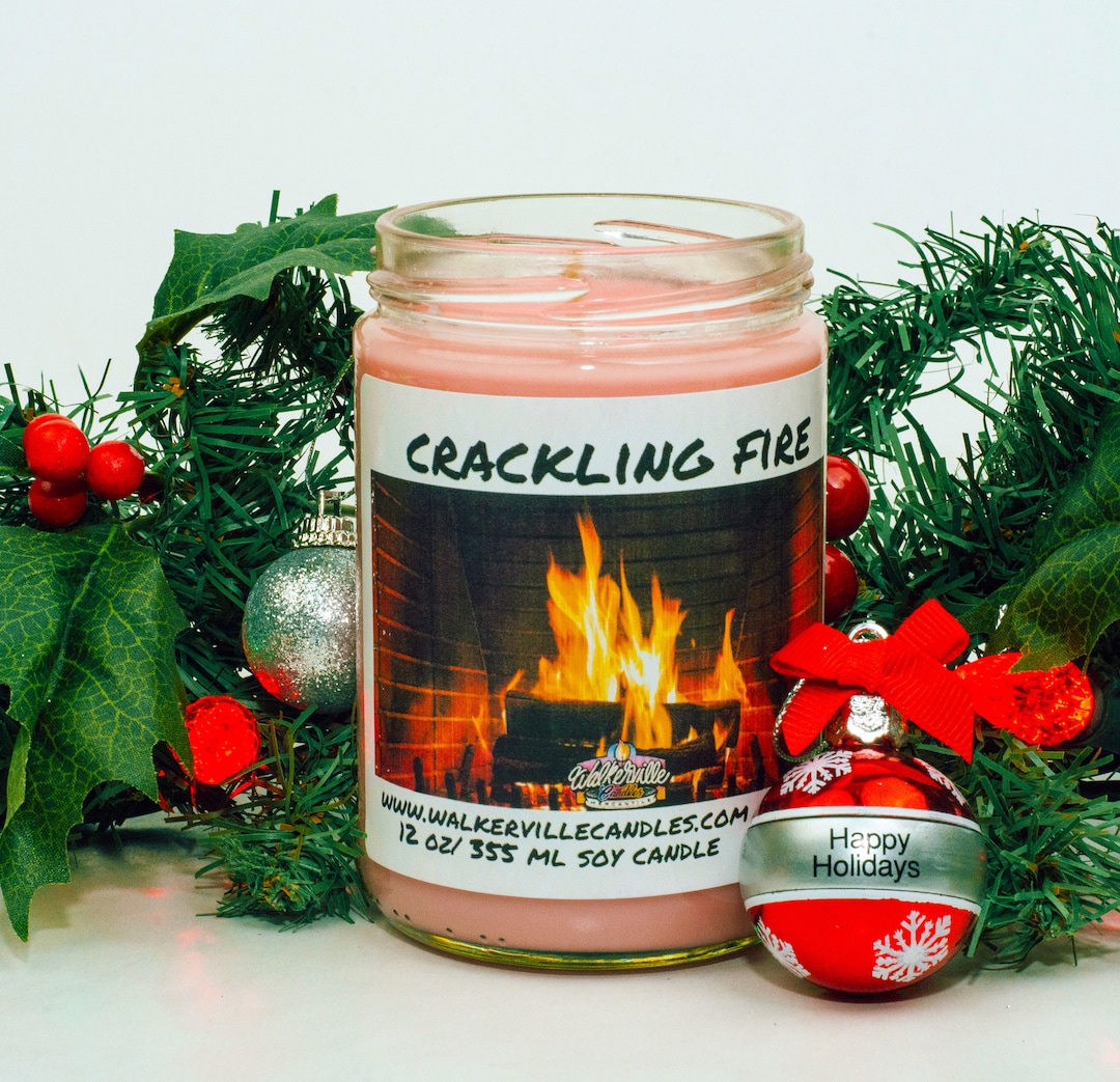 Crackling Fire Wood Wick 12 Oz Soy Candle - Etsy