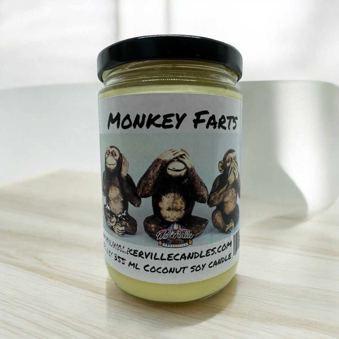 Monkey Farts 100% Clean Burning Eco-friendly 12 Oz Coconut Soy Candle ...