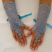 Marine Blue Lace Handmade Medium Lenght Fingerless Wedding - Etsy