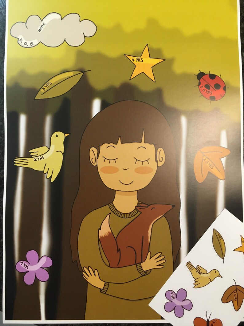 Kids Height Poster and Matching Indoor and Out Door Stickers - Etsy