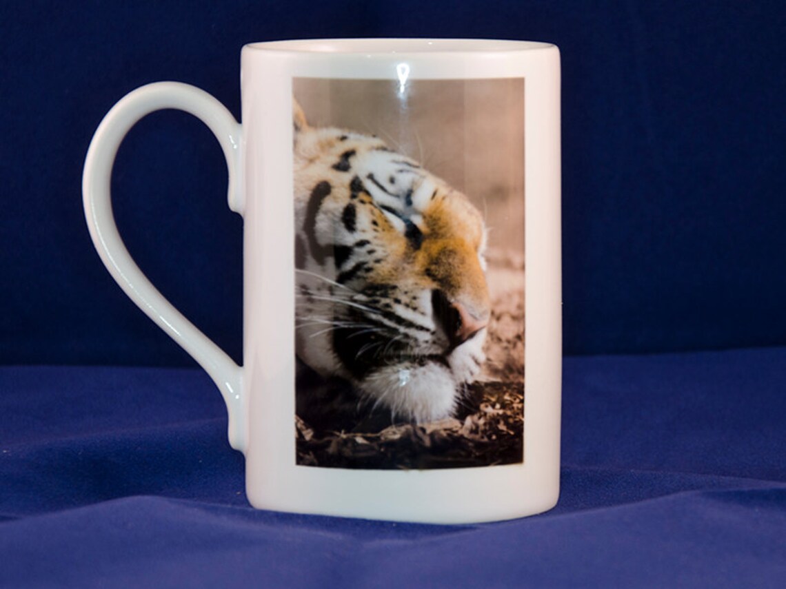 Porcelain Mug With Tiger Design - Etsy