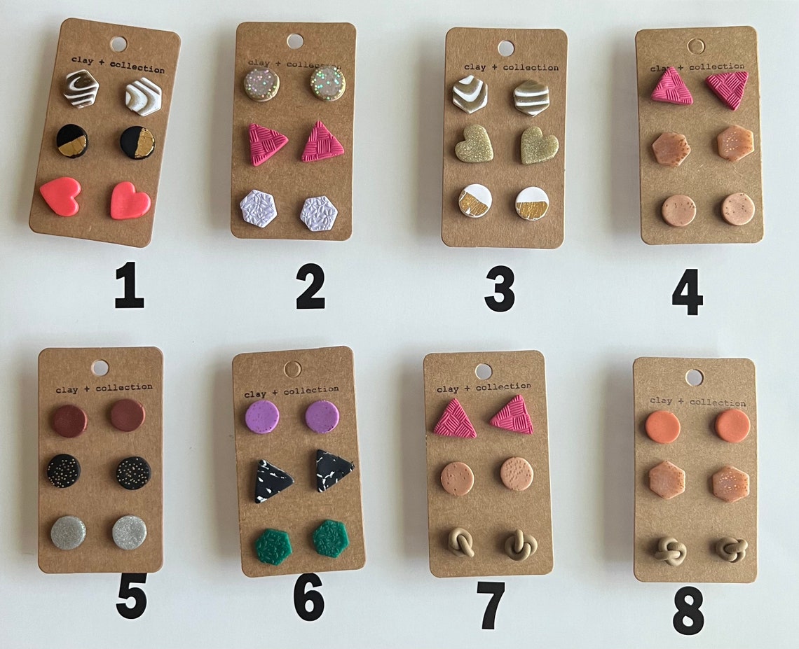 CLEARANCE STUD PACKS Lightweight Hypoallergenic Handmade - Etsy