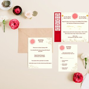 English and Vietnamese Bilingual Wedding Invitation Card Template - DIY ...