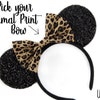 Leopard/cheetah/animal/safari Print Mouse Ears - Custom Bow - Etsy