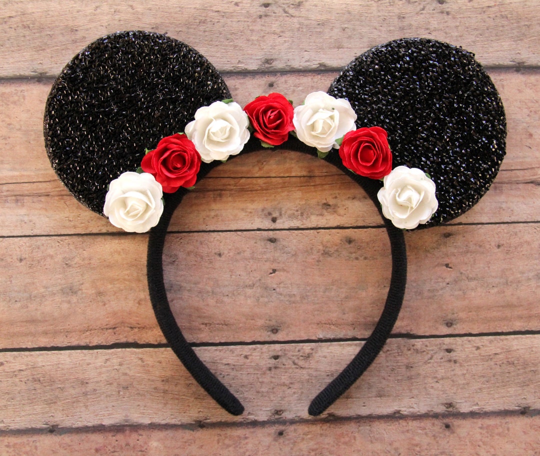 Flower Mickey Ears, Floral Mickey Ears, Flower Minnie Ears, Valentine ...