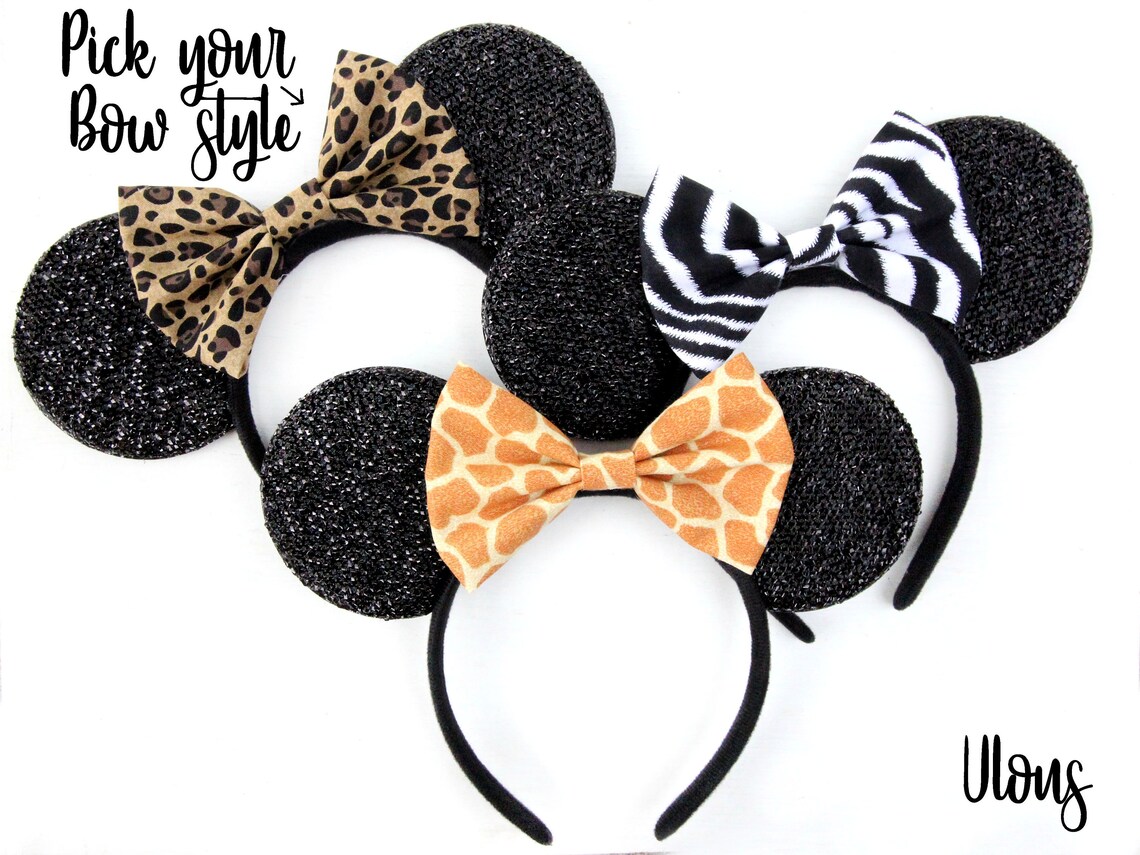 Zebra Mickey Ears, Animal Print Mickey Ears, Zebra Minnie Ears, Animal ...
