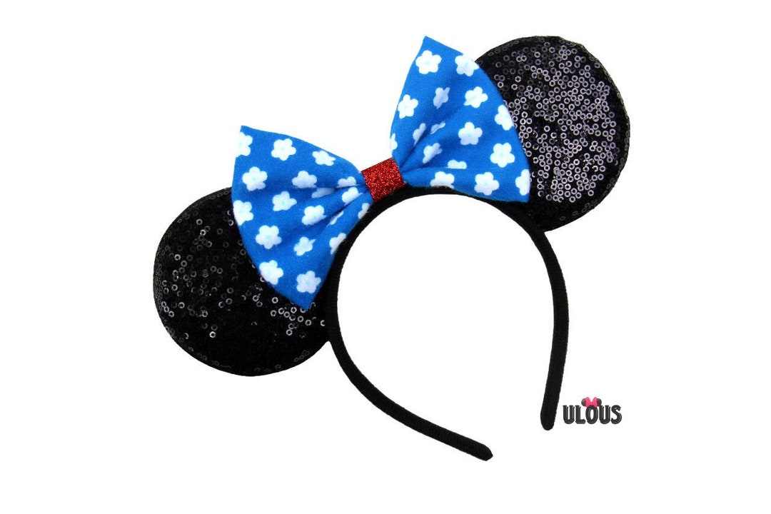Blue Polka Dot Minnie, Disney Minnie Ears, Vintage Minnie Ears, Blue ...