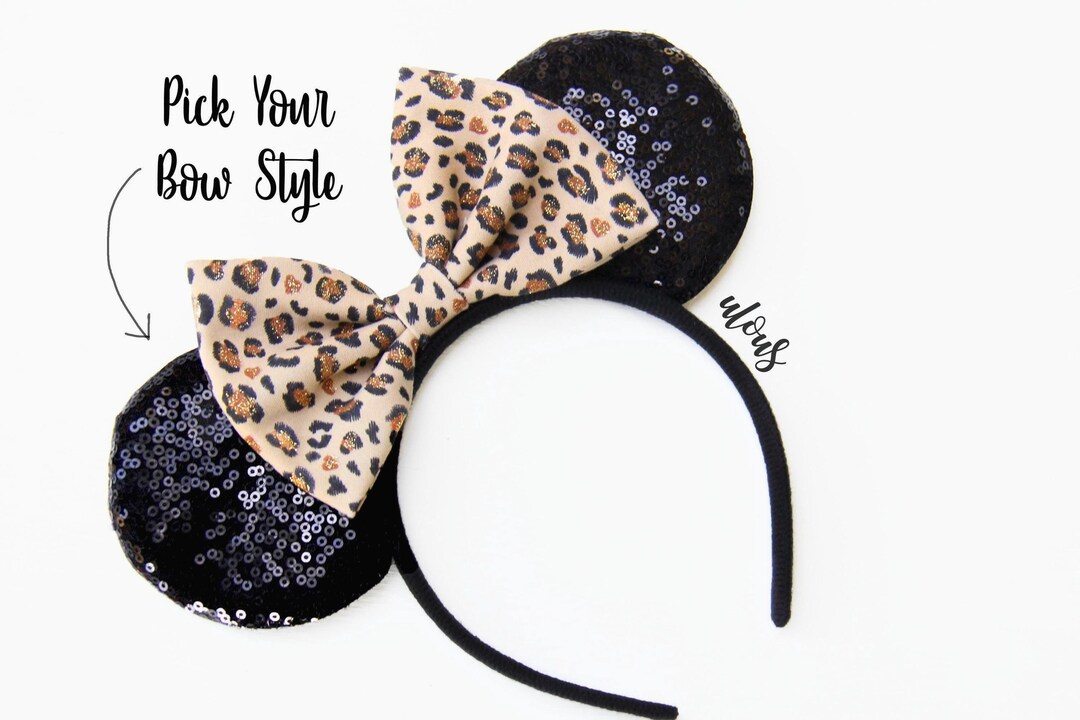 Leopard Mnnie Ears, Animal Print Minnie Ears, Leopard Mickey Ears ...