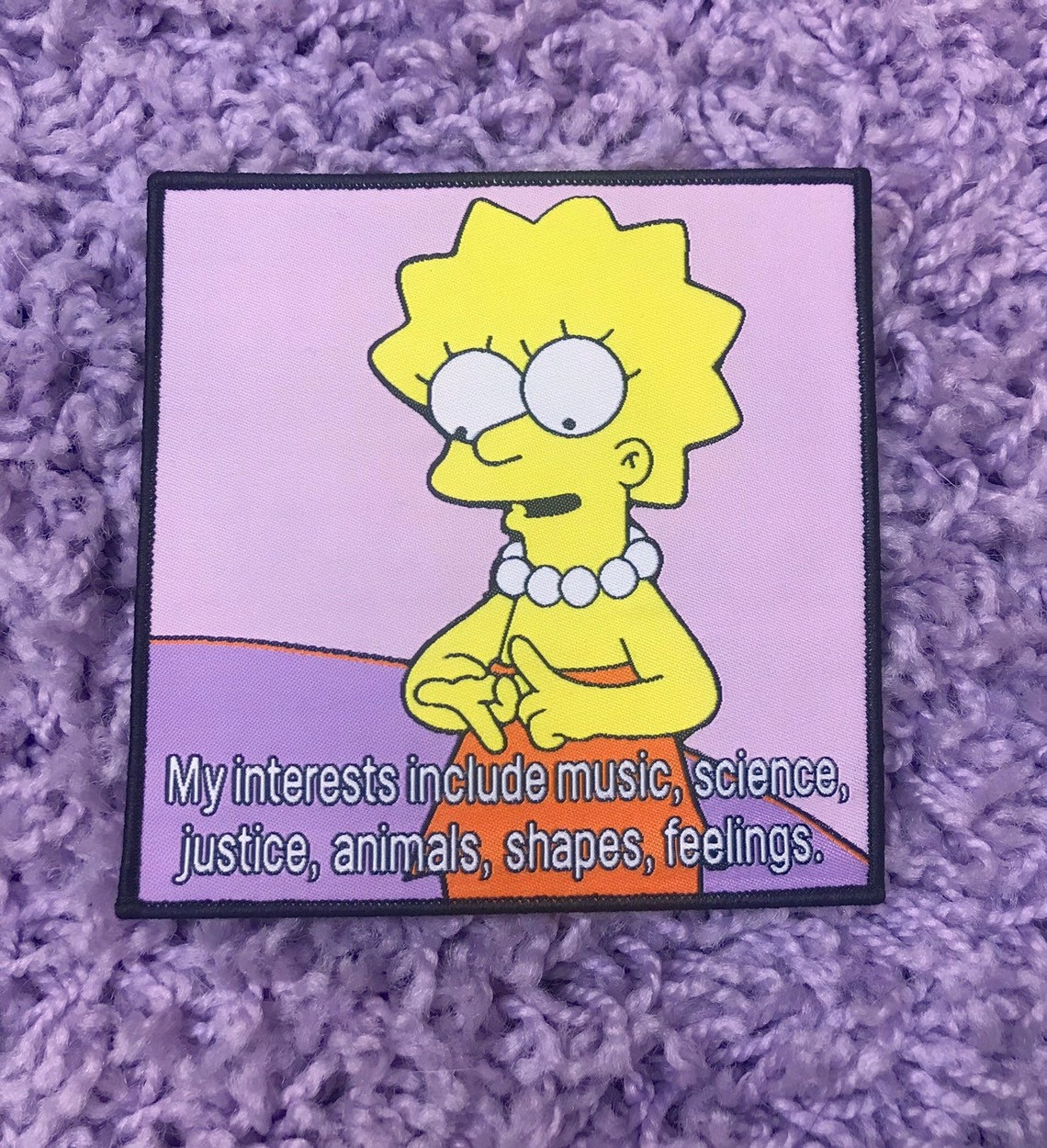 Lisa Simpson 5" Back Patch Quote - Science Social Justice Feelings ...