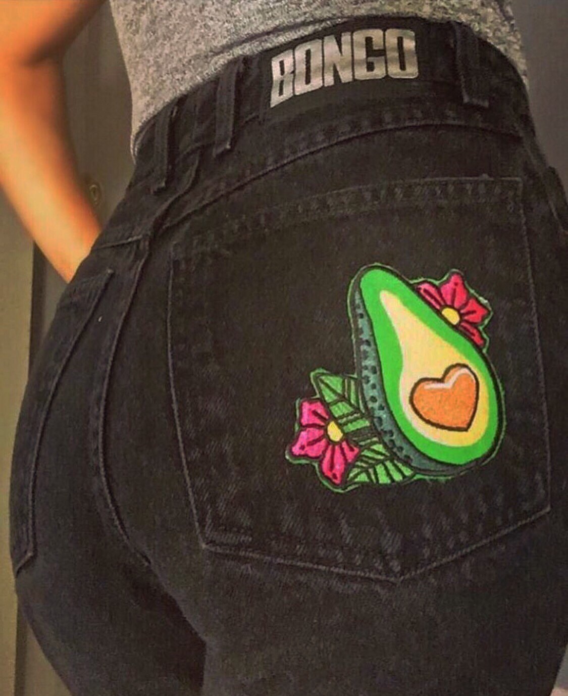 Avocado Heart Pit Patch Embroidered Green Iron on Vintage | Etsy
