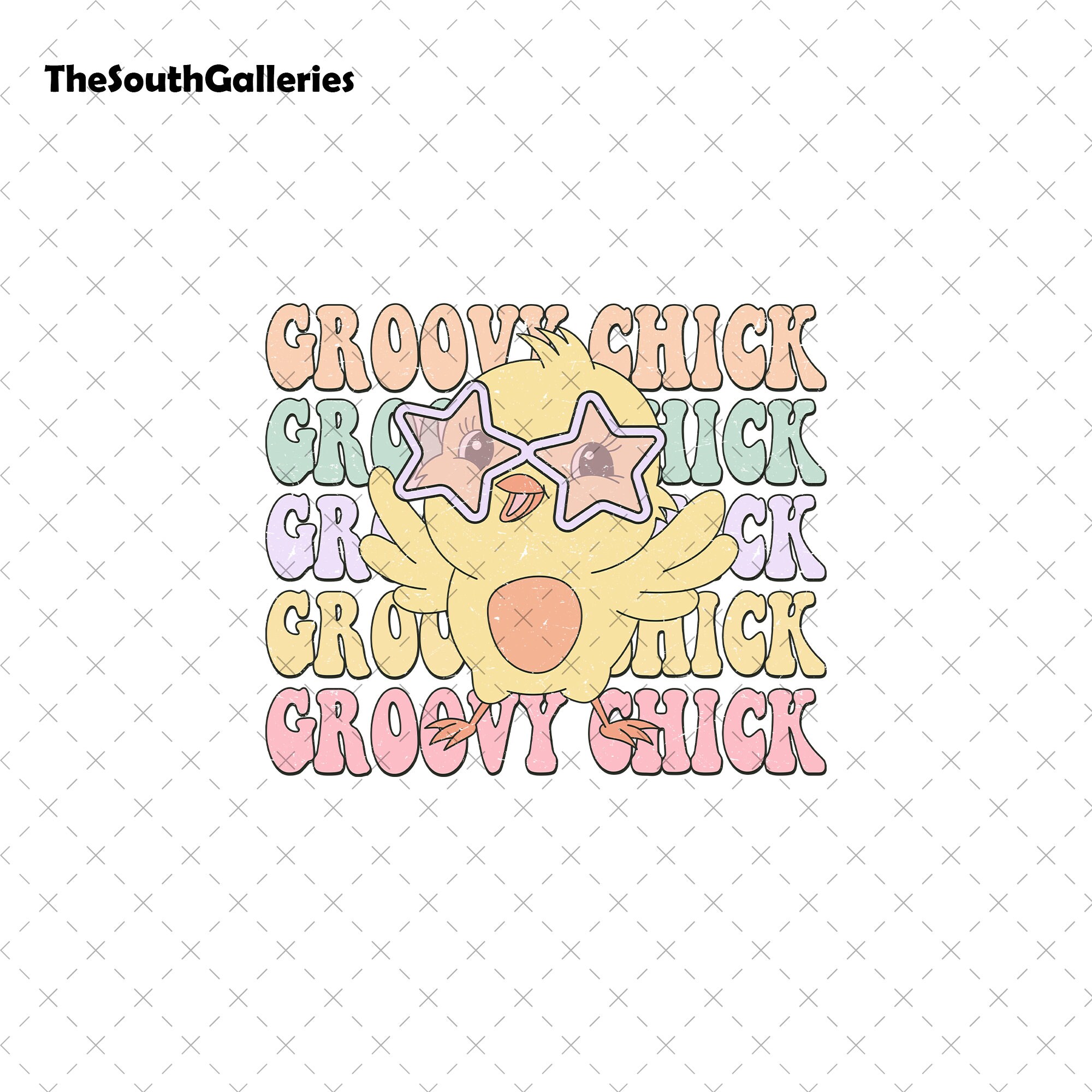 Groovy Chick Png, Retro Easter Png, Groovy Easter Cute Chick Png ...