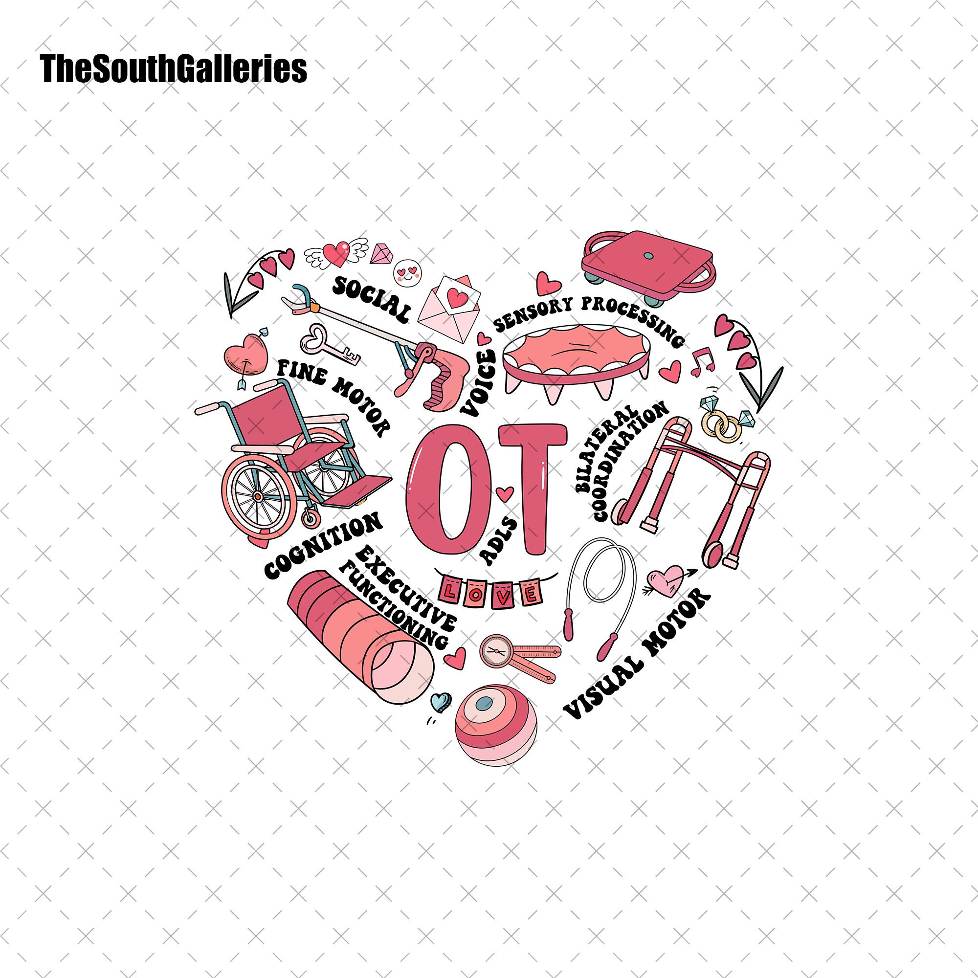 OT Valentine's Day Png, OT Valentine Png, Occupational Therapy Png ...