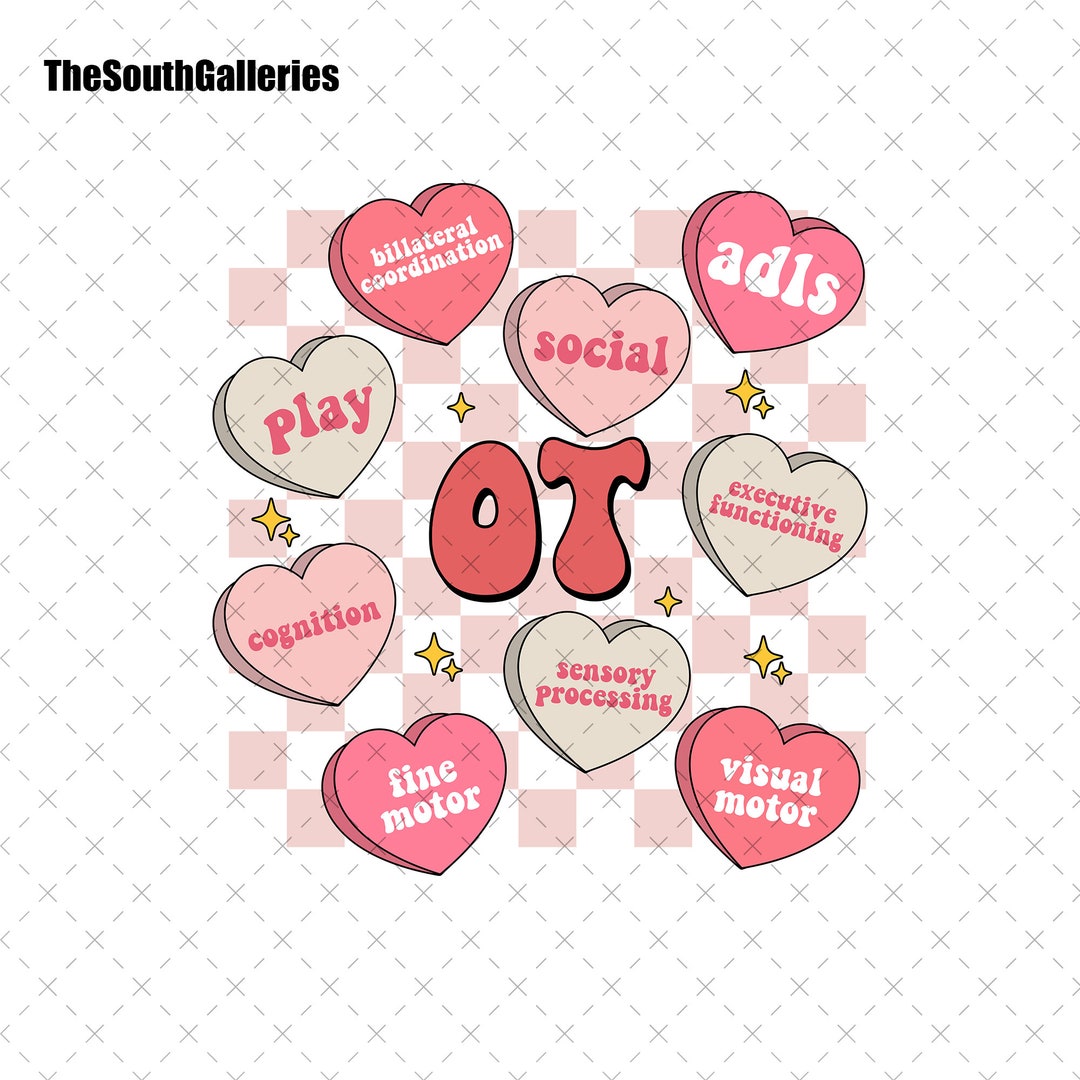 Retro OT Valentines Day PNG, OT Valentine Png, Occupational Therapy Png ...