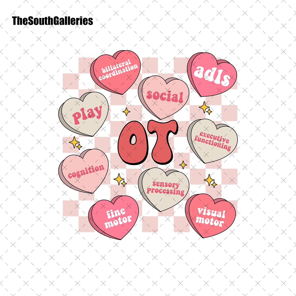 Retro OT Valentines Day PNG, OT Valentine Png, Occupational Therapy Png ...