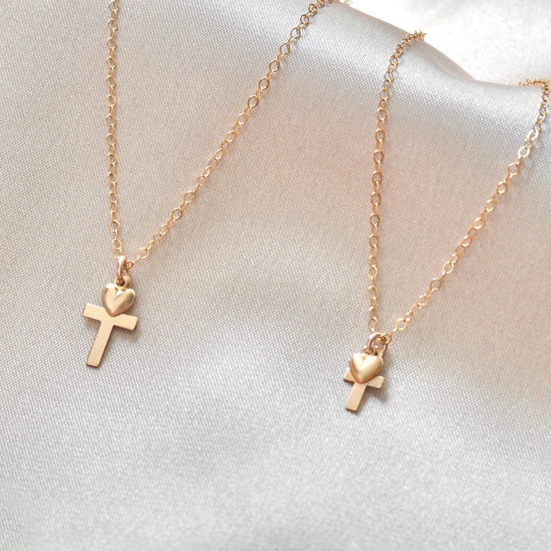 Heart Cross Necklace - Etsy