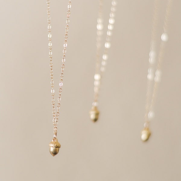 Gold Acorn Necklace - Etsy