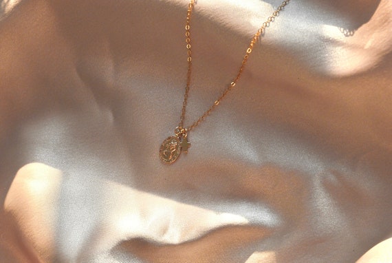 Saint Christopher Cross Necklace. 14KT Gold Filled. - Etsy