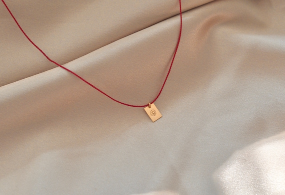 The Red String Silk Evil Eye Necklace. 14KT Gold Filled. | Etsy