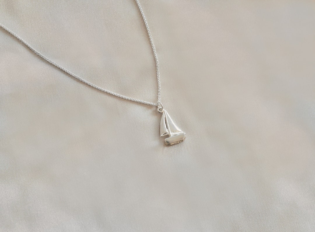 Large Vintage Sailboat Necklace. Sterling Silver. Nautical Jewelry ...