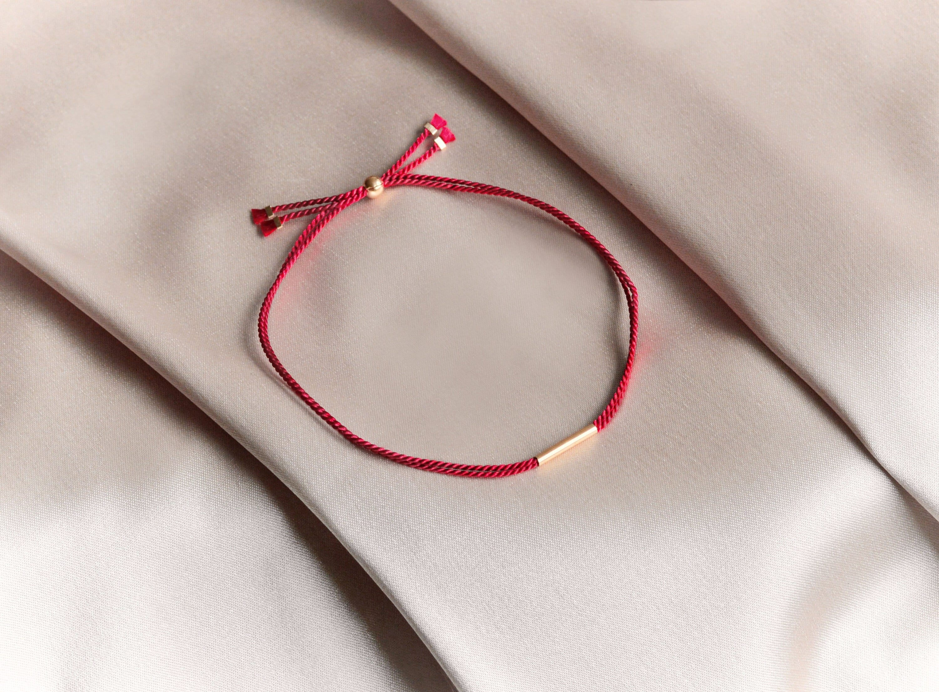Red String Bracelet. Silk, 14KT Gold Filled. Time Honored Talisman for ...