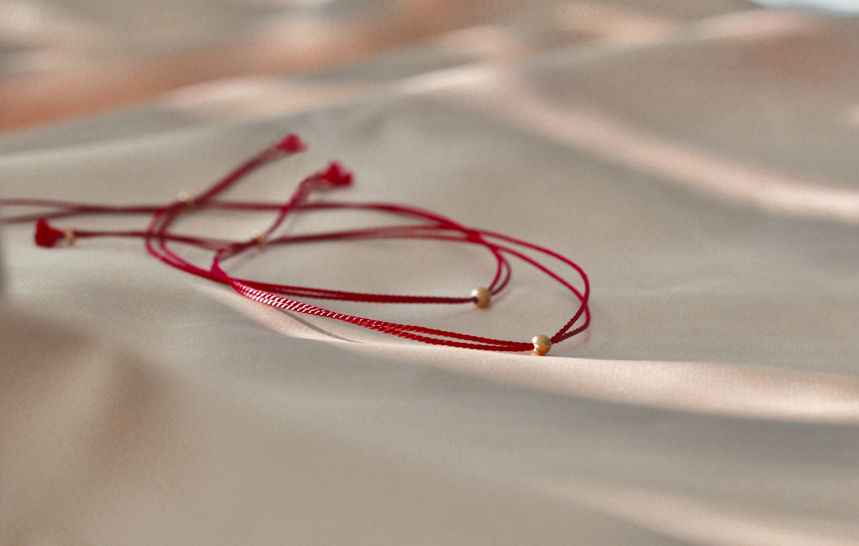 Red String Bracelet. Silk 14KT Gold Filled. Time Honored - Etsy