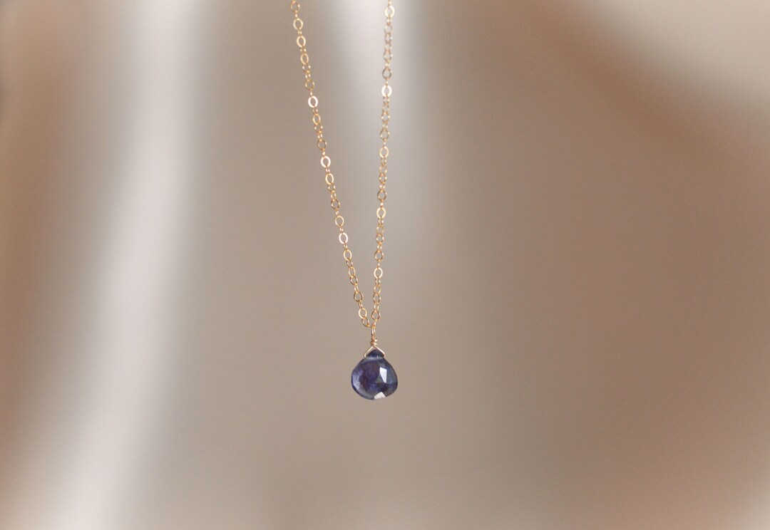 Iolite Necklace. 14kt Gold Filled Gemstone Jewelry. Natural Authentic ...