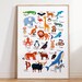 Animal Alphabet Poster, Nursery ABC Wall Art, A-Z Animals Watercolor ...