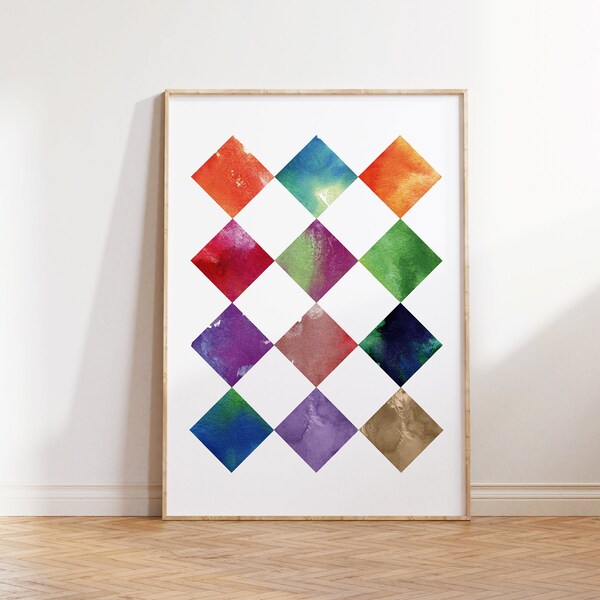 Geometric Watercolor - Etsy